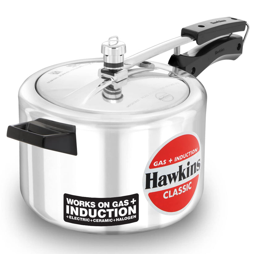 buy Hawkins Aluminium 5 Litre Classic Pressure Cooker, Induction Inner ...