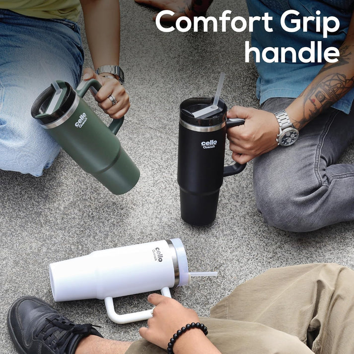 Buy CELLO Quench Stainless Steel Insulated Tumbler with Lid & Straw ...